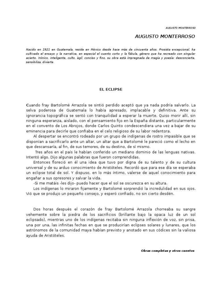 El Eclipse - Augusto Monterroso | Pollo | Oveja