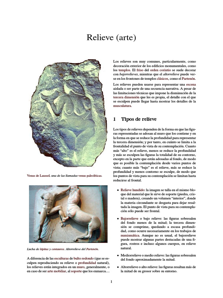 Relieve (Arte) | Alivio | Tecnicas artisticas