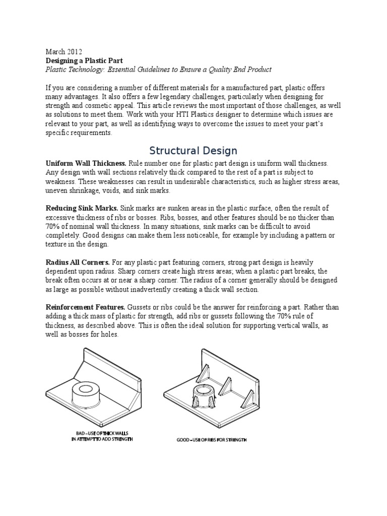 Plastic Part Design Guidelines | PDF | Mold | Plastic