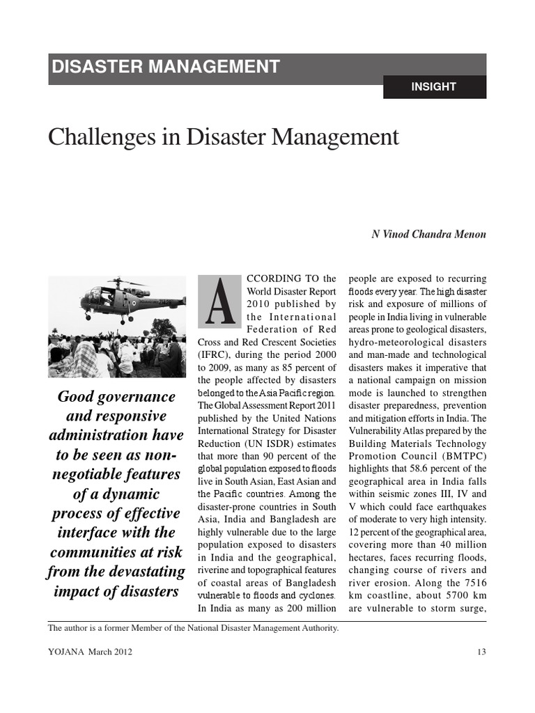Challenges in Disaster Management | PDF | Emergency Management | Flood