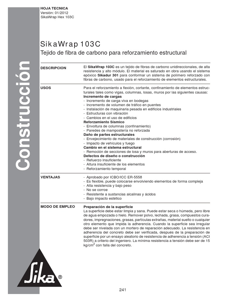 Co-Ht SikaWrap 103C | PDF