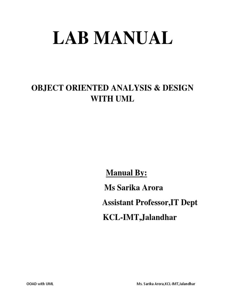 Ooad Lab Manual | PDF | Conceptual Model | Unified Modeling Language Ooad Lab Manual | PDF | Conceptual Model | Unified Modeling Language