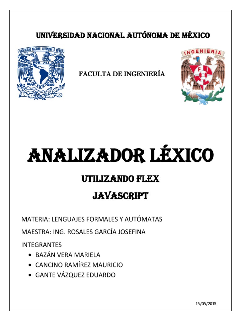 Proyecto Final Lenguajes Pdf Script Java Expresión Regular 3070