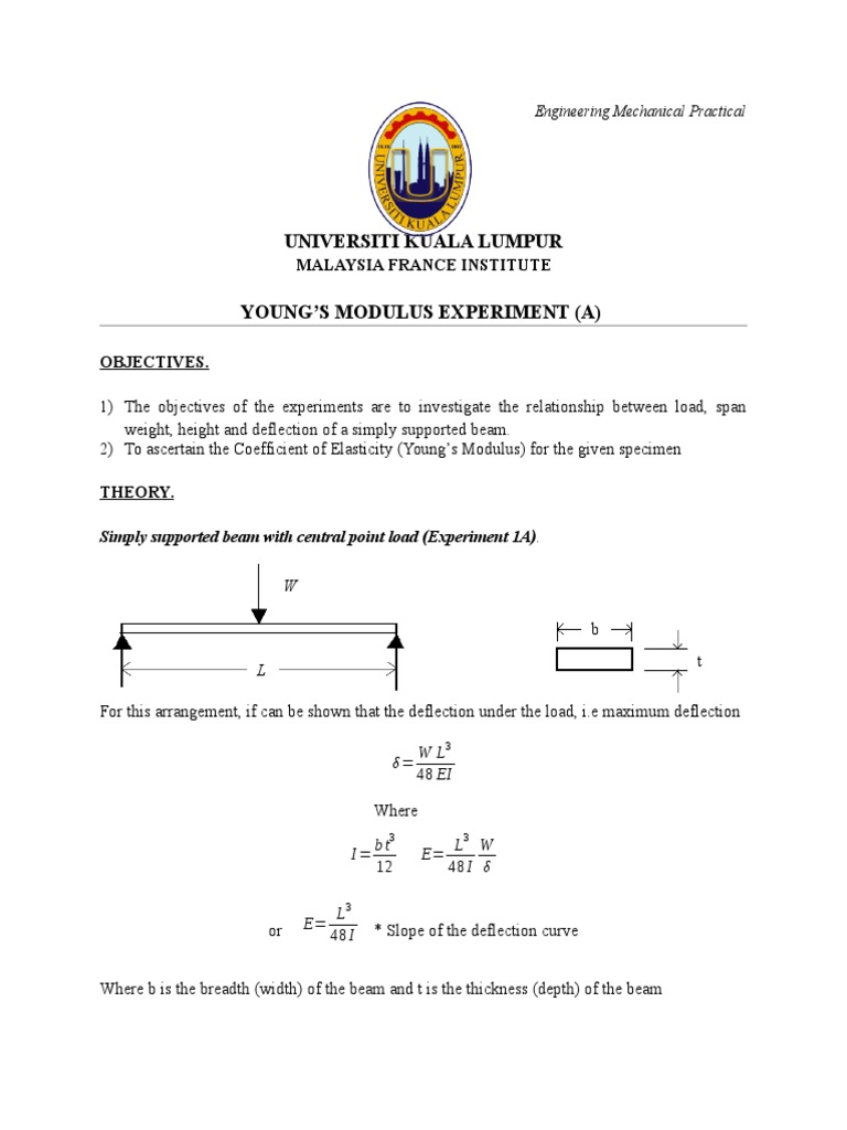 Young Modulus Exp | PDF | Beam (Structure) | Elasticity (Physics)