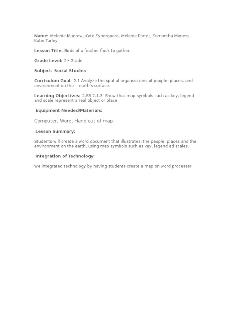 2nd Grade Map Skills Lesson | PDF