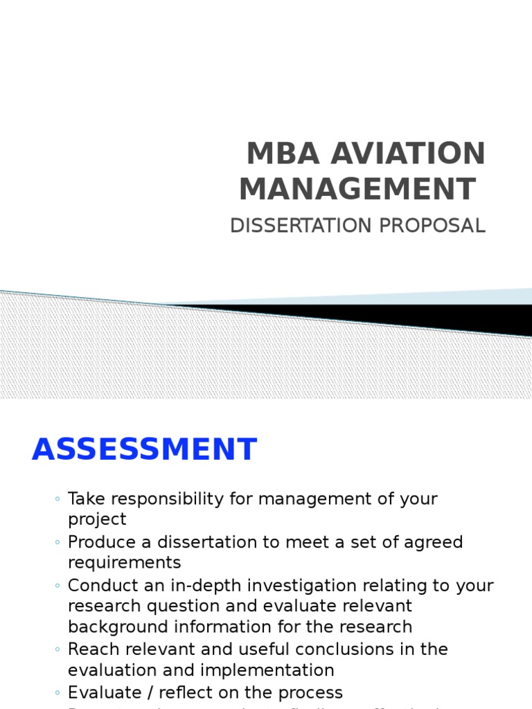 Mba Aviation Management: Dissertation Proposal | PDF | Thesis | Evaluation