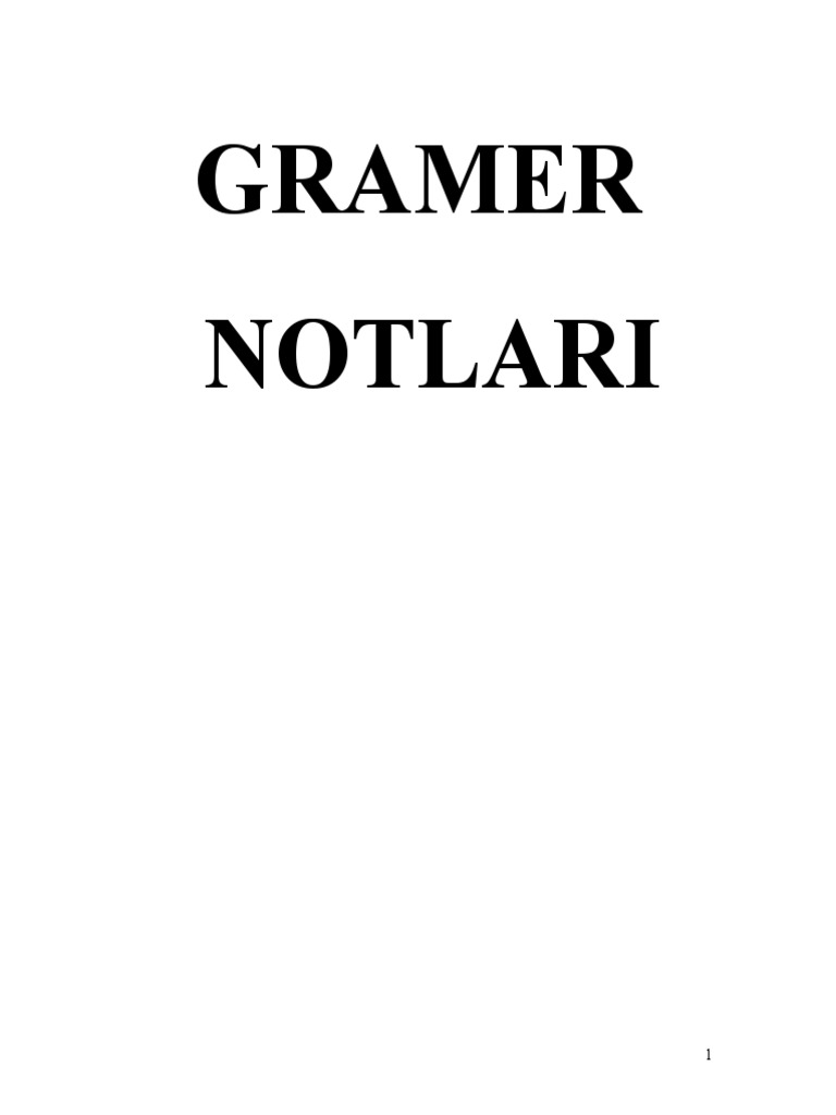 İngilizce Gramer Notları ve Tense'ler | PDF
