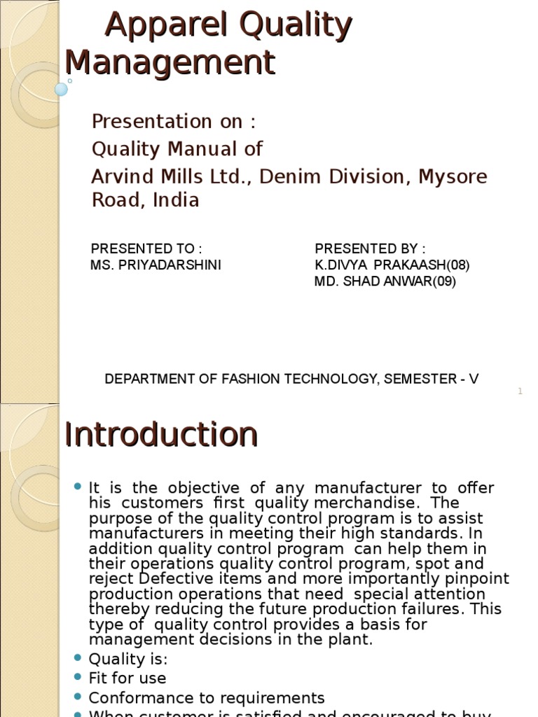 Apparel Quality Management | PDF | Quality Assurance | Sewing