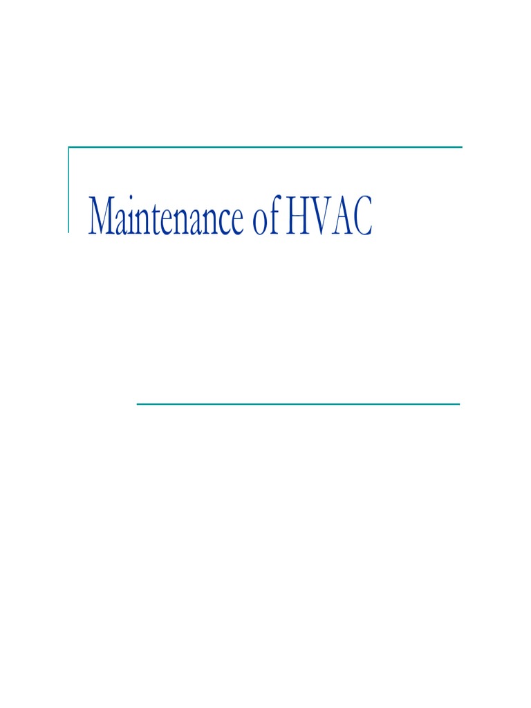 Maintenance of HVAC | Download Free PDF | Hvac | Duct (Flow)