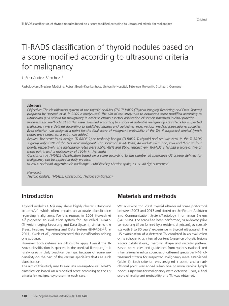 tirads | Medical Imaging | Medical Ultrasound