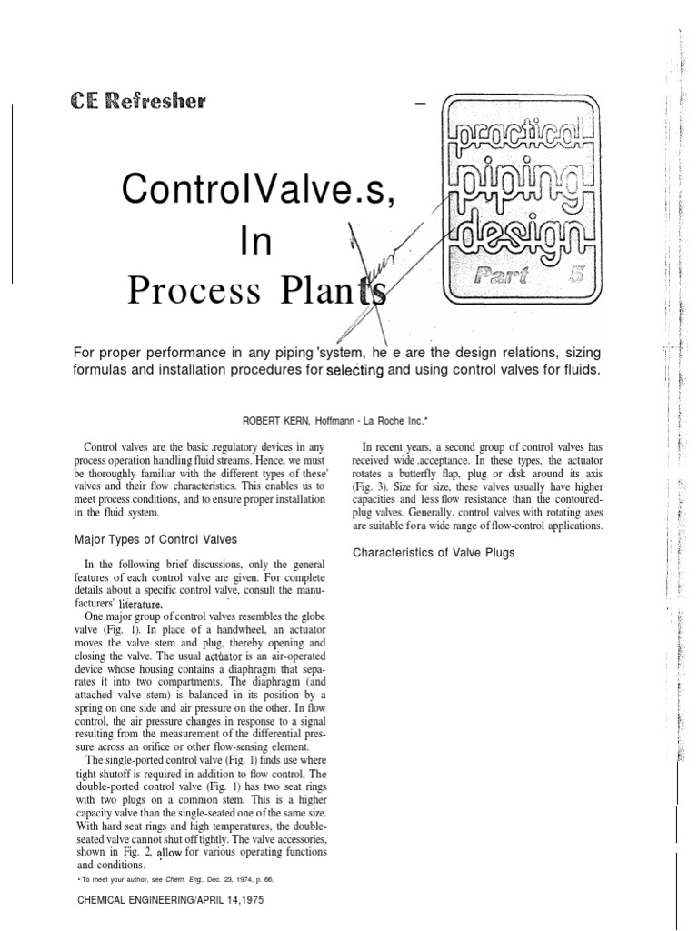 Control Valves in Process Plant | PDF | Valve | Actuator