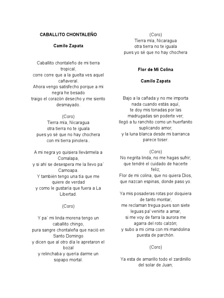 Canciones Nicaraguense | PDF | Maíz | Nicaragua