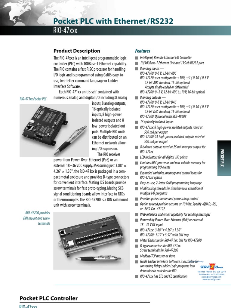 Galil RIO 47xxx | PDF | Programmable Logic Controller | Analog To ...