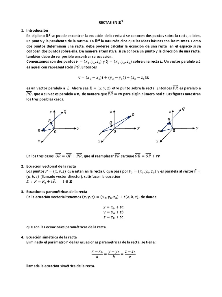 Rectas en r3 | PDF | Línea (geometría) | Espacio vectorial
