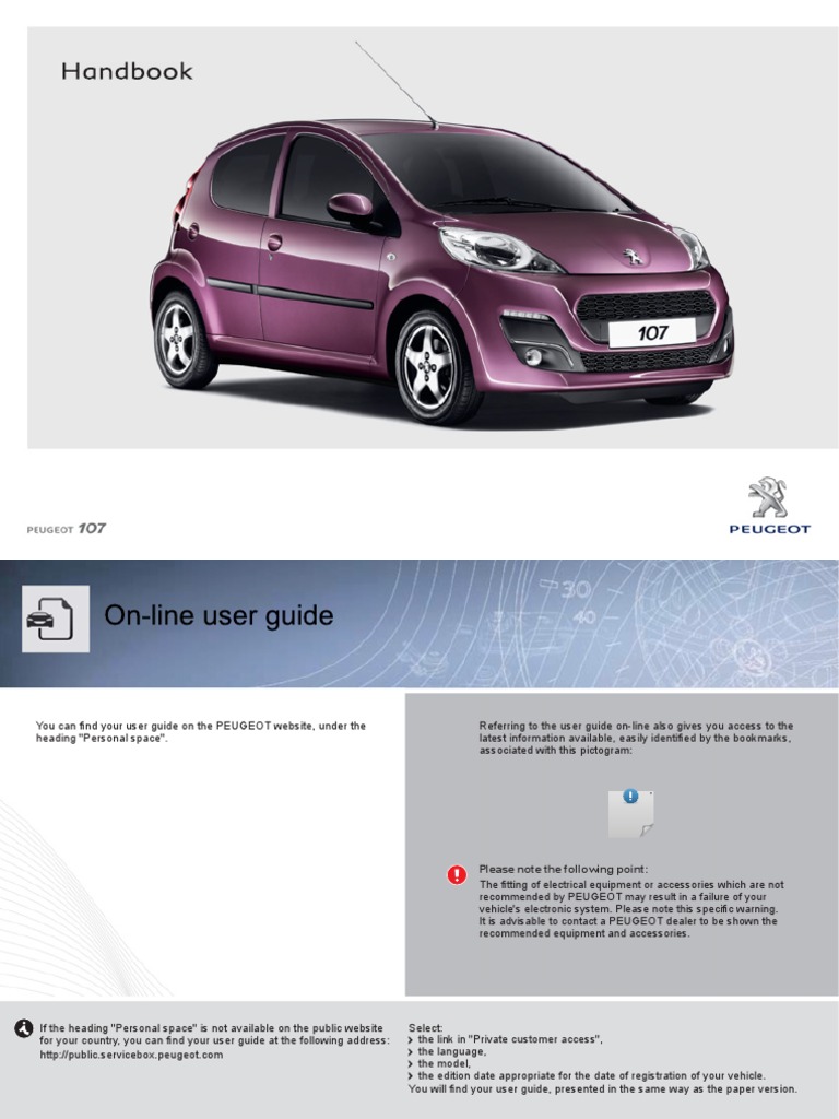 Handbook Peugeot 107 | PDF | Anti Lock Braking System | Manual Transmission