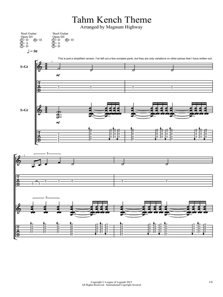 Tahm Kench Theme | PDF