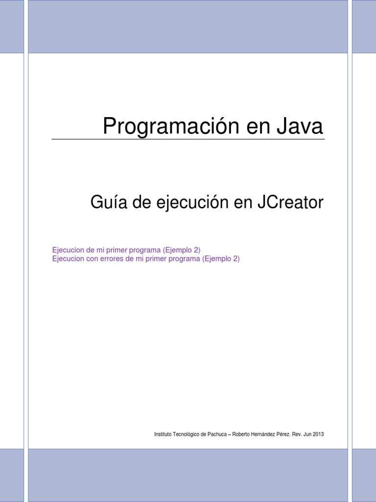 Guía de Ejecución en JCreator | PDF | Lenguaje de programación | Compilador