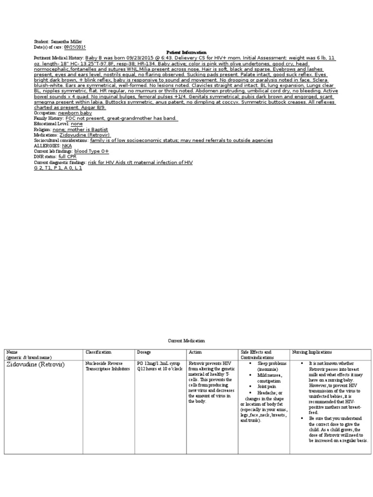 Newborn Nursing Careplan | Breastfeeding | Hiv/Aids