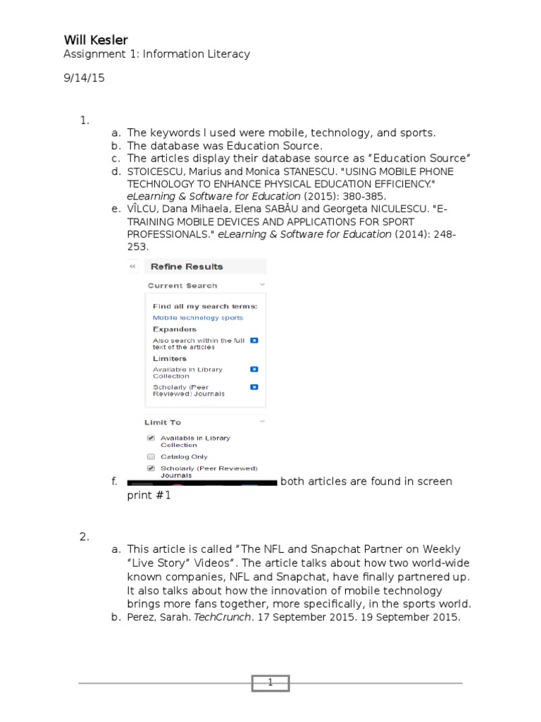 Assignment 1 - Information Literacy | PDF | Search Engine Optimization ...