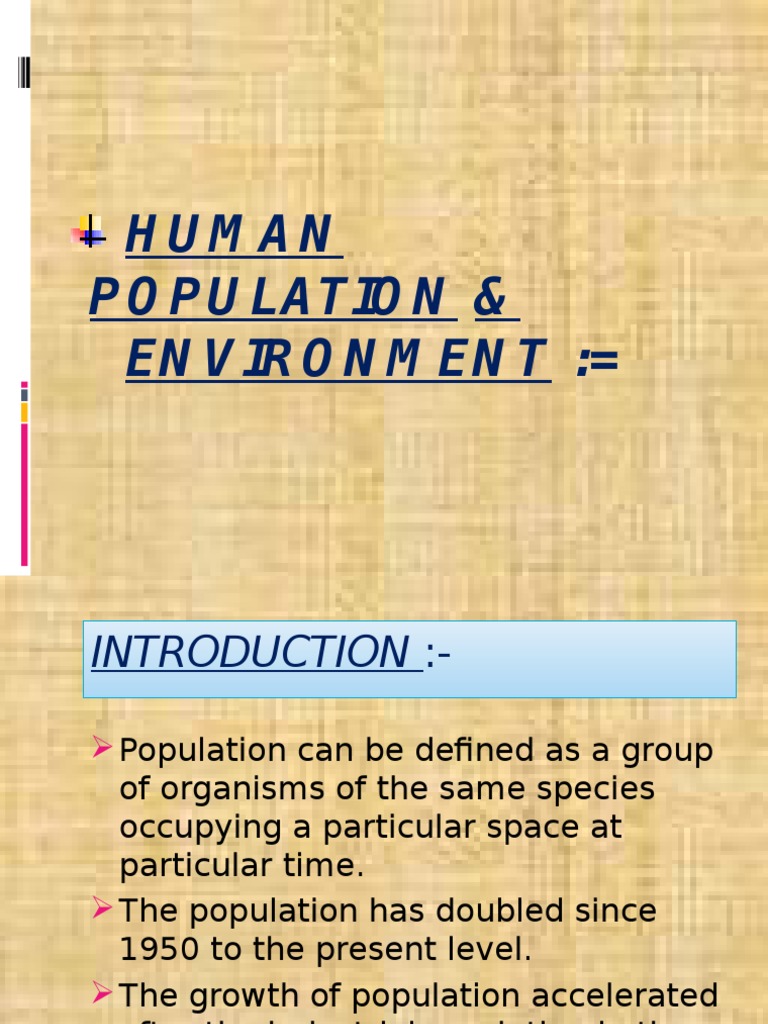 Human Population and Environment | PDF | Total Fertility Rate | Water