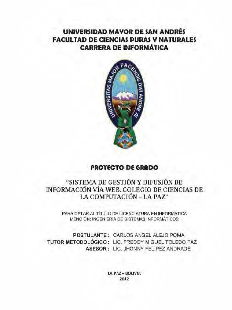 Proyecto de Grado - UMSA | PDF