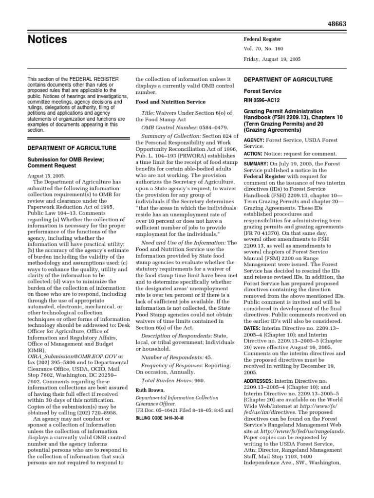 Notices: Federal Register | PDF | Office Of Management And Budget ...