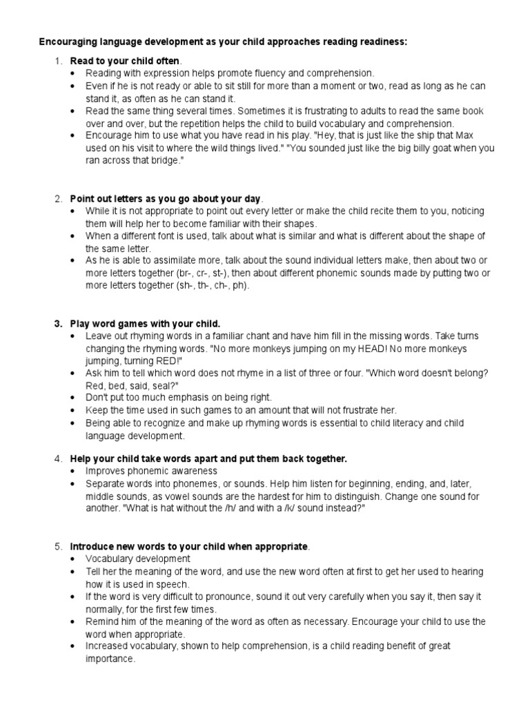 Five Strategies for Promoting Language Development and Reading ...