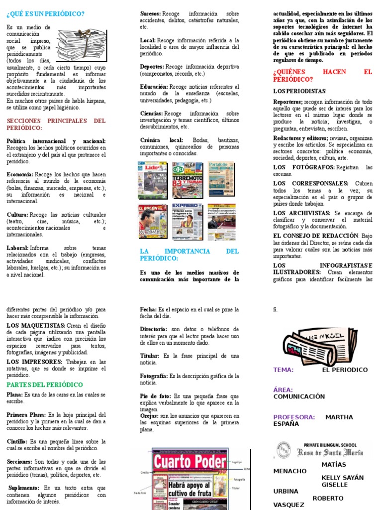 Triptico Periodcio | PDF | Periódicos | Publicación
