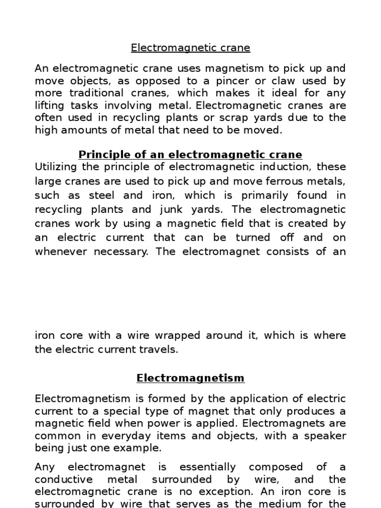 Electromagnets In Cranes
