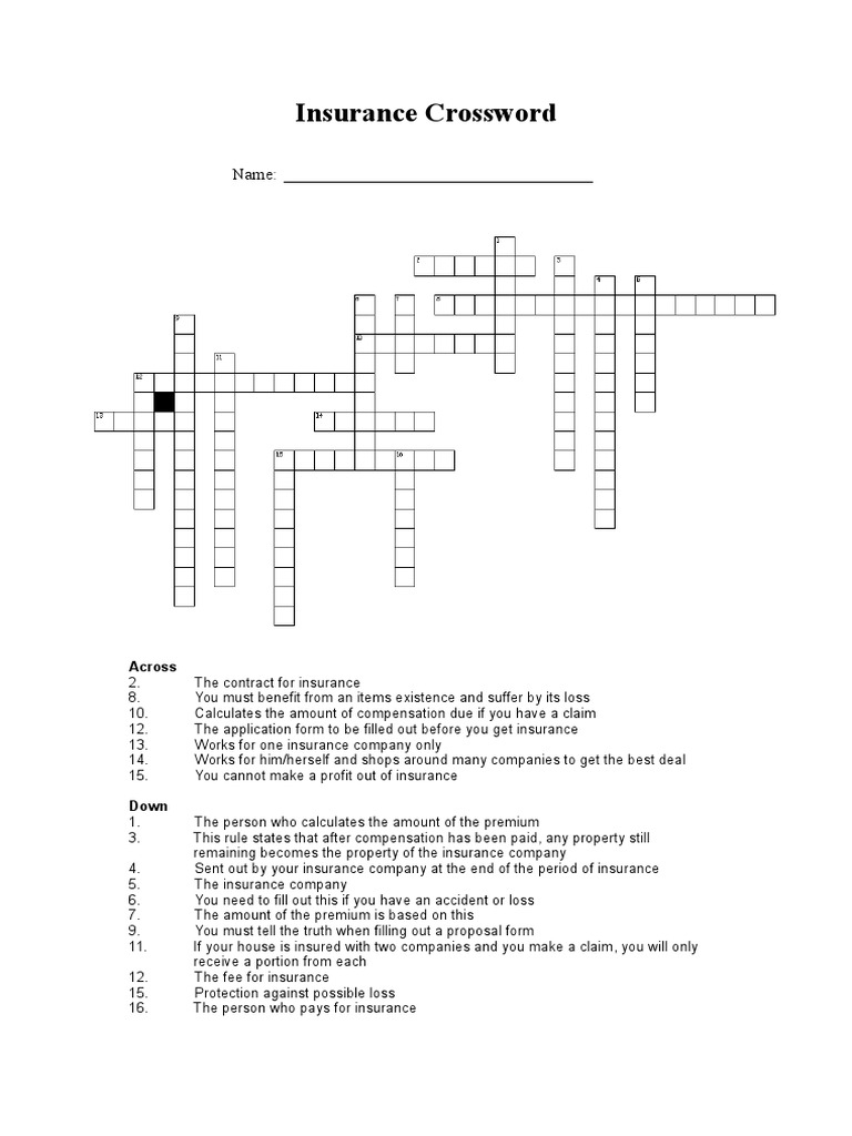 Insurance Enthusiast Puzzle | PDF