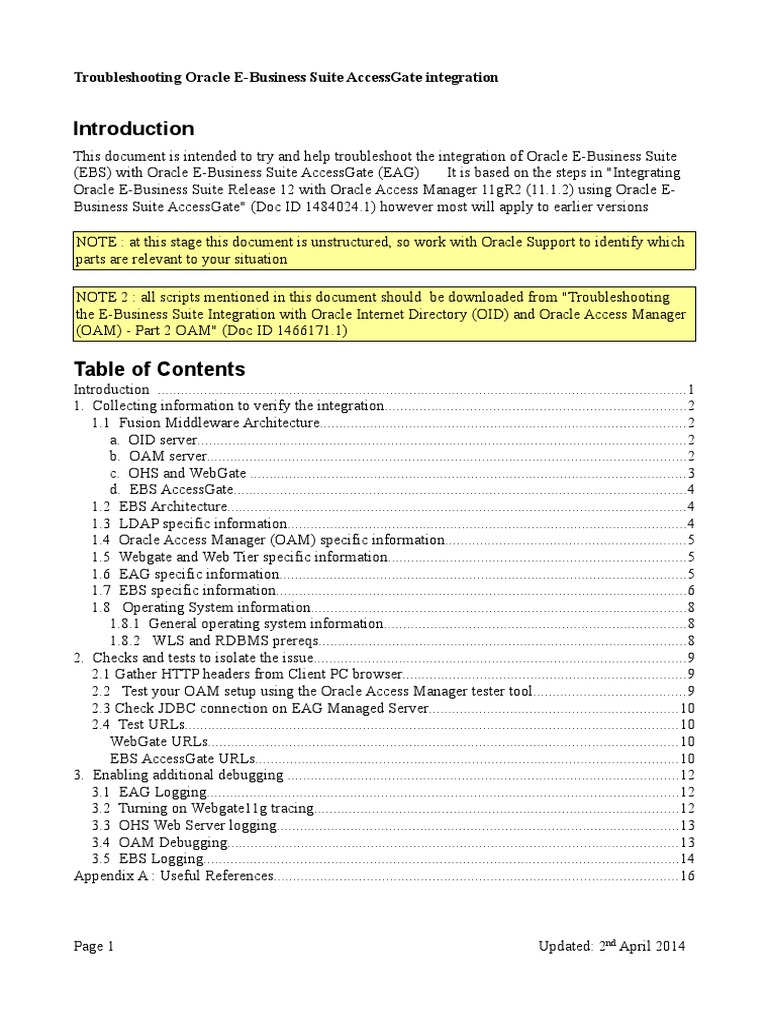 EAG Troubleshooting | PDF | Oracle Database | Hypertext Transfer Protocol