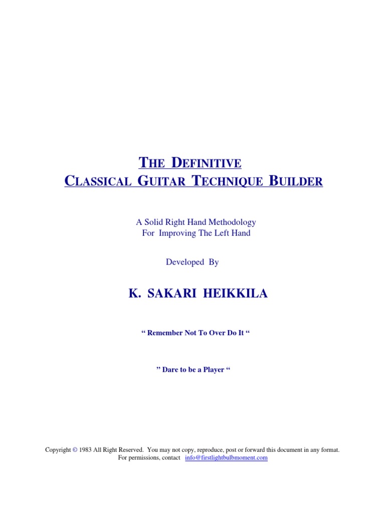 The Definitive Classical Guitar Technique Builder | PDF | Rhythm ...