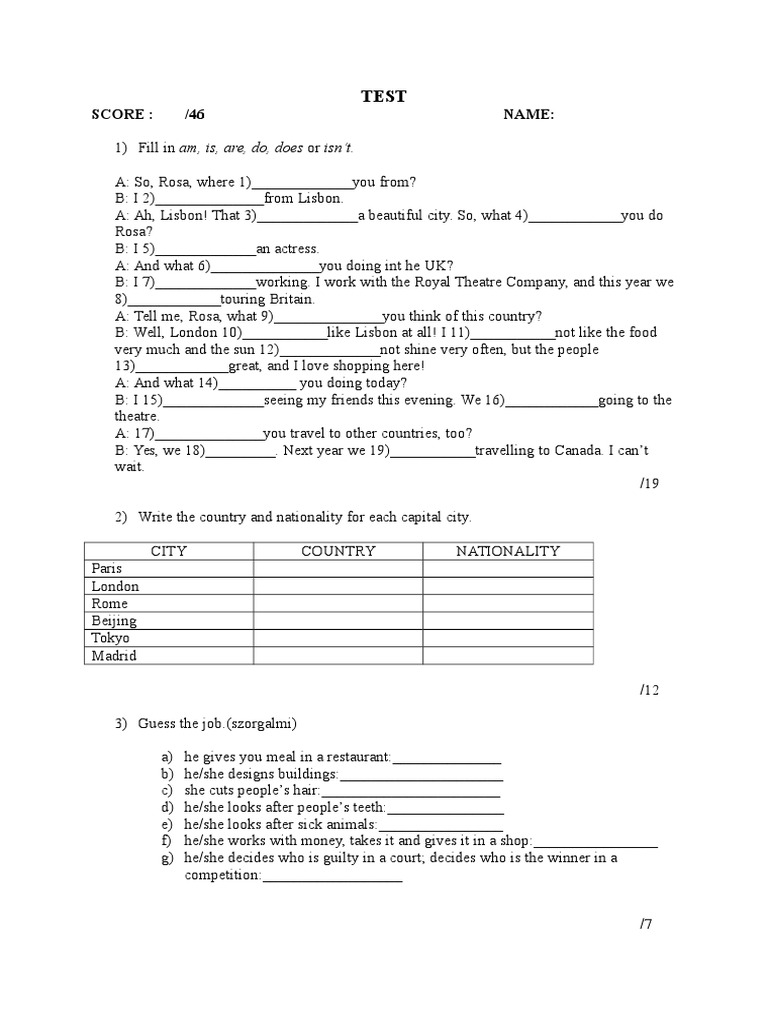 English Language Proficiency Test | PDF
