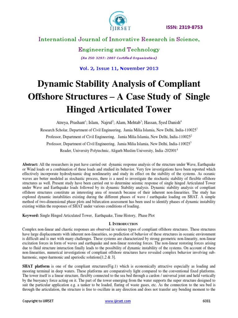 Dynamic Stability Analysis of Compliant Offshore Structures - A Case ...