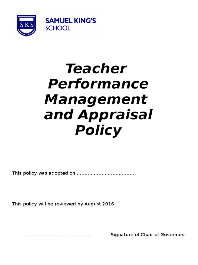 Teacher Performance Management and Appraisal2015-2016 | PDF ...