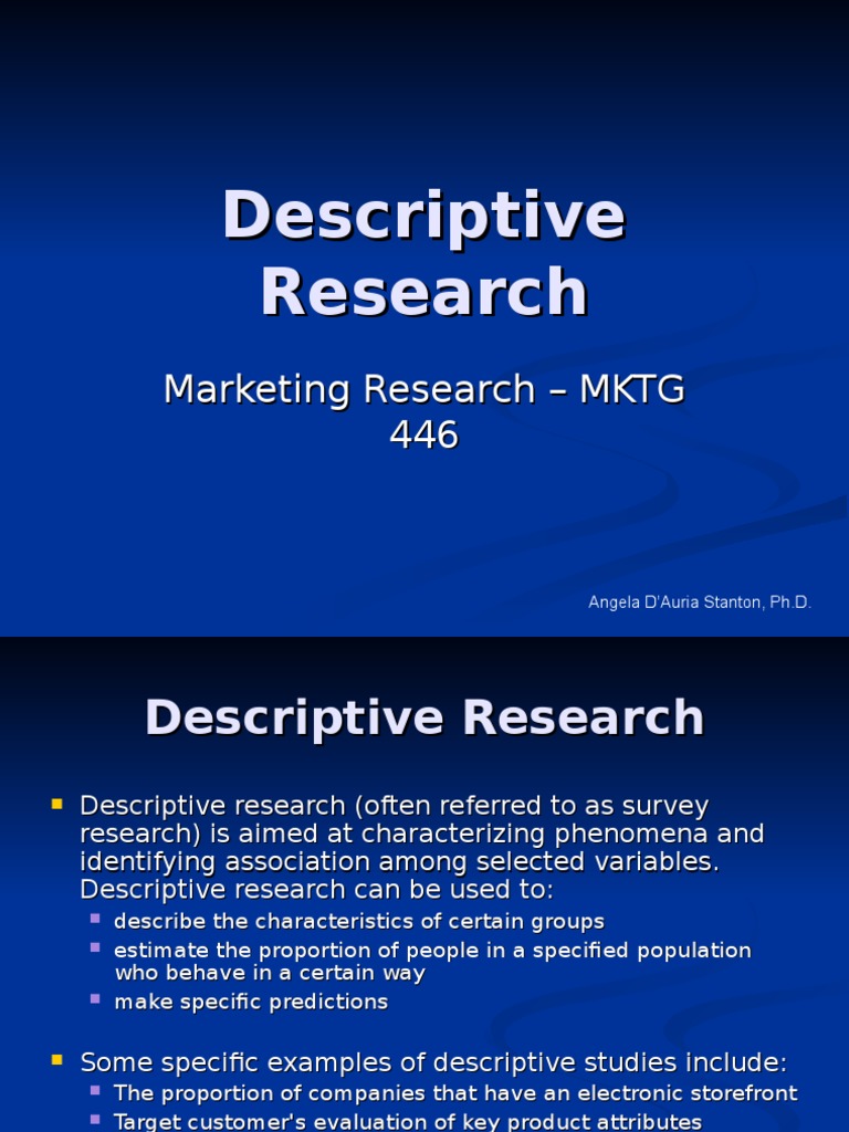 Descriptive Research Design | PDF | Survey Methodology | Sampling ...