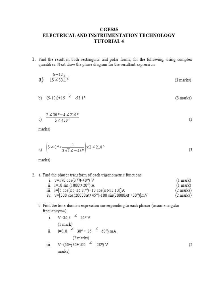 Tutorial 4 - AC Circuit1 | PDF