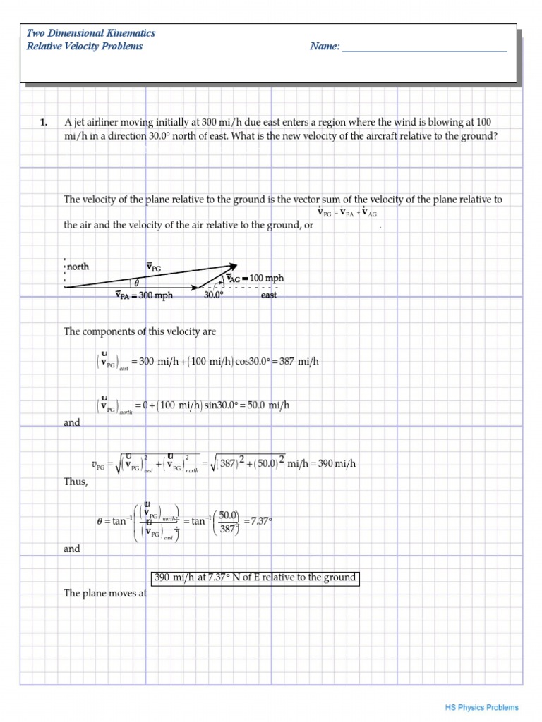Relative Velocity Answers | PDF | Velocity | Euclidean Vector