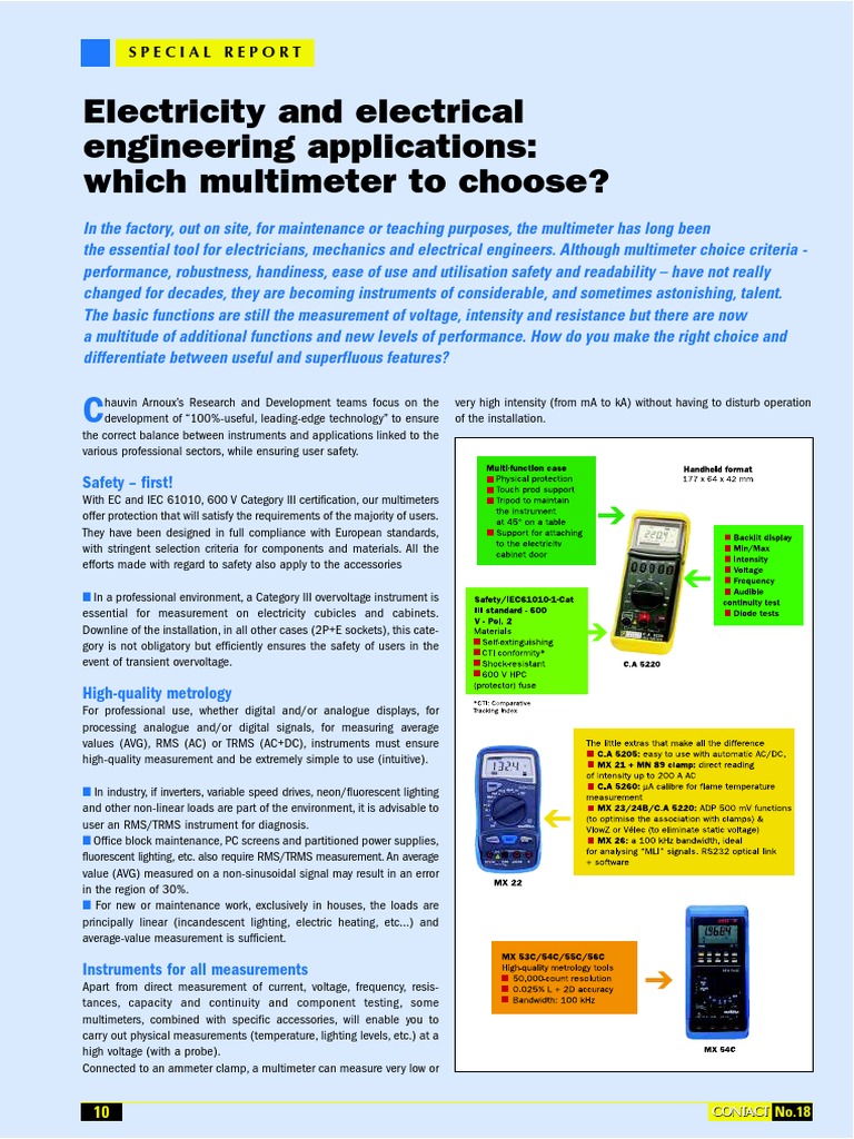 Why Multimeter To Choose | PDF | Electrical Equipment | Electrical ...