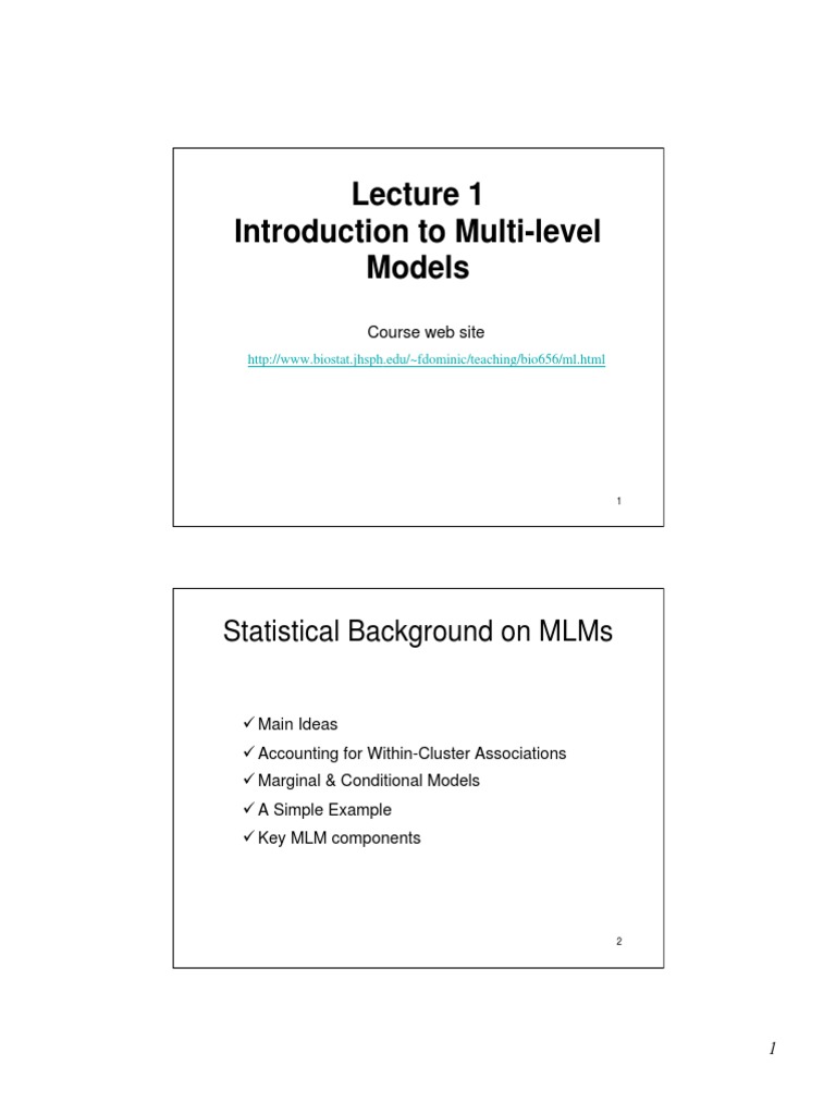 1.intro Multilevel | PDF | Multilevel Model | Regression Analysis