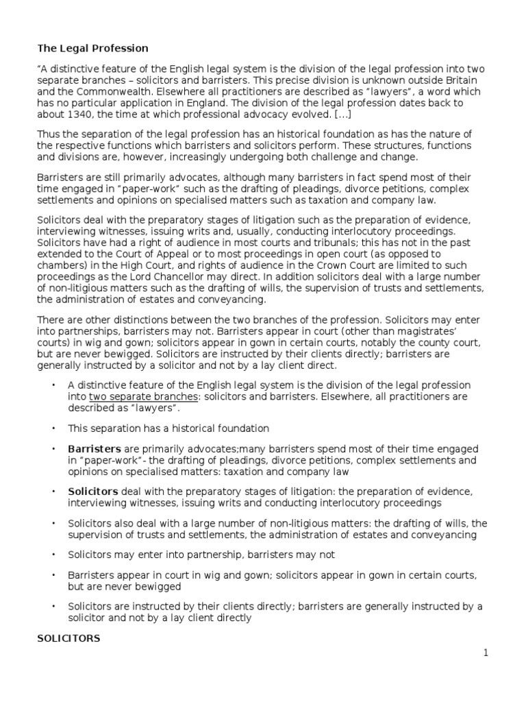 Legal Profession | PDF | Barrister | Solicitor