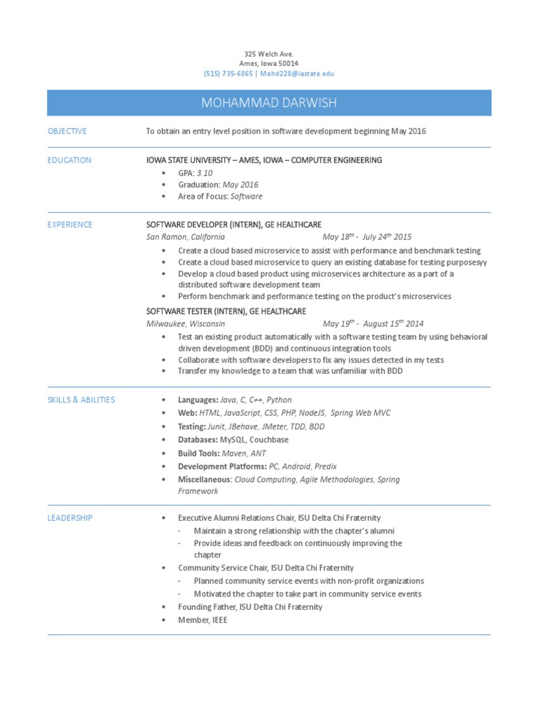 Darwish Mohammad Resume | PDF