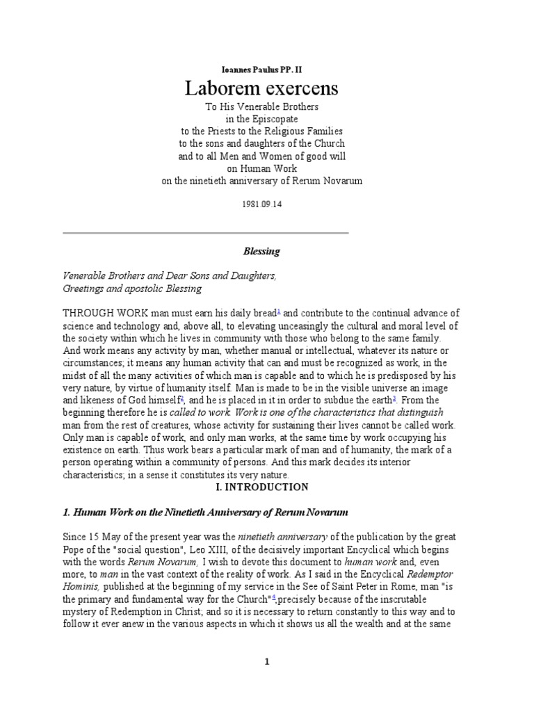 Laborem Exercens | PDF | Catholic Church | Marxism