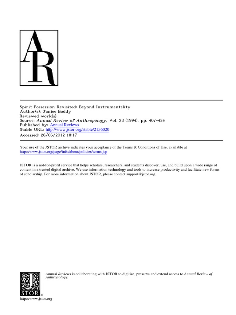 Spirit Possession and Instrumentality | PDF | Social Science | Computers