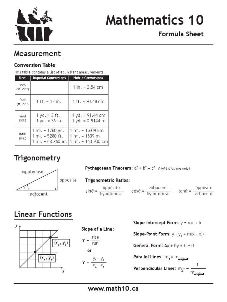 BC Math 10 Measurement and Trigonometry Guide | PDF | Trigonometric ...