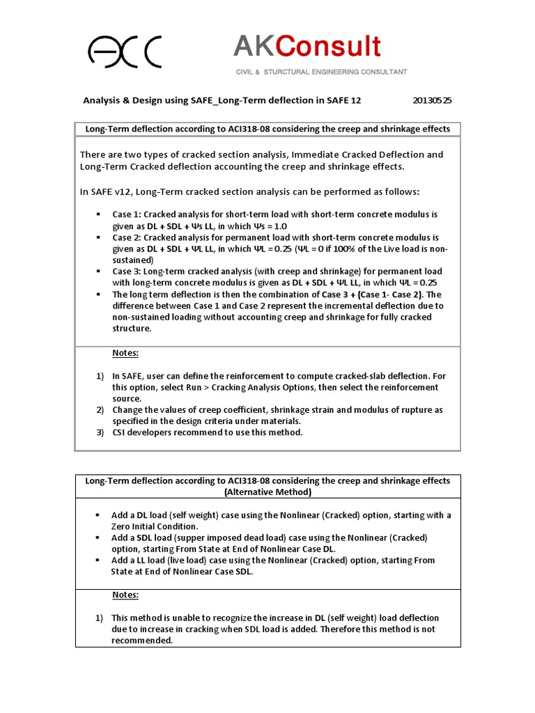 Analysis & Design Using SAFE - Long-Term Deflection in SAFE 12 | PDF ...