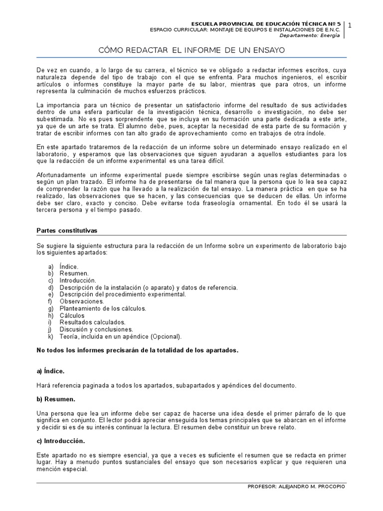 Presentación de Un Informe | Ensayos | Cálculo