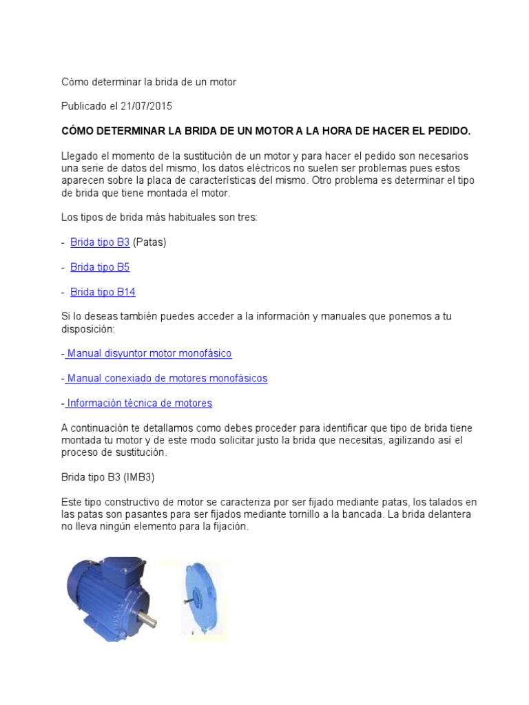Cómo identificar la brida de un motor | PDF