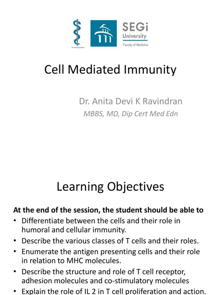 Cell Mediated Immunity Explained | PDF | T Helper Cell | T Cell