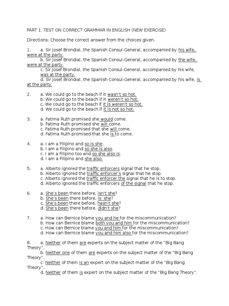Grammar Proficiency Test Questions | PDF | Malnutrition | Liver